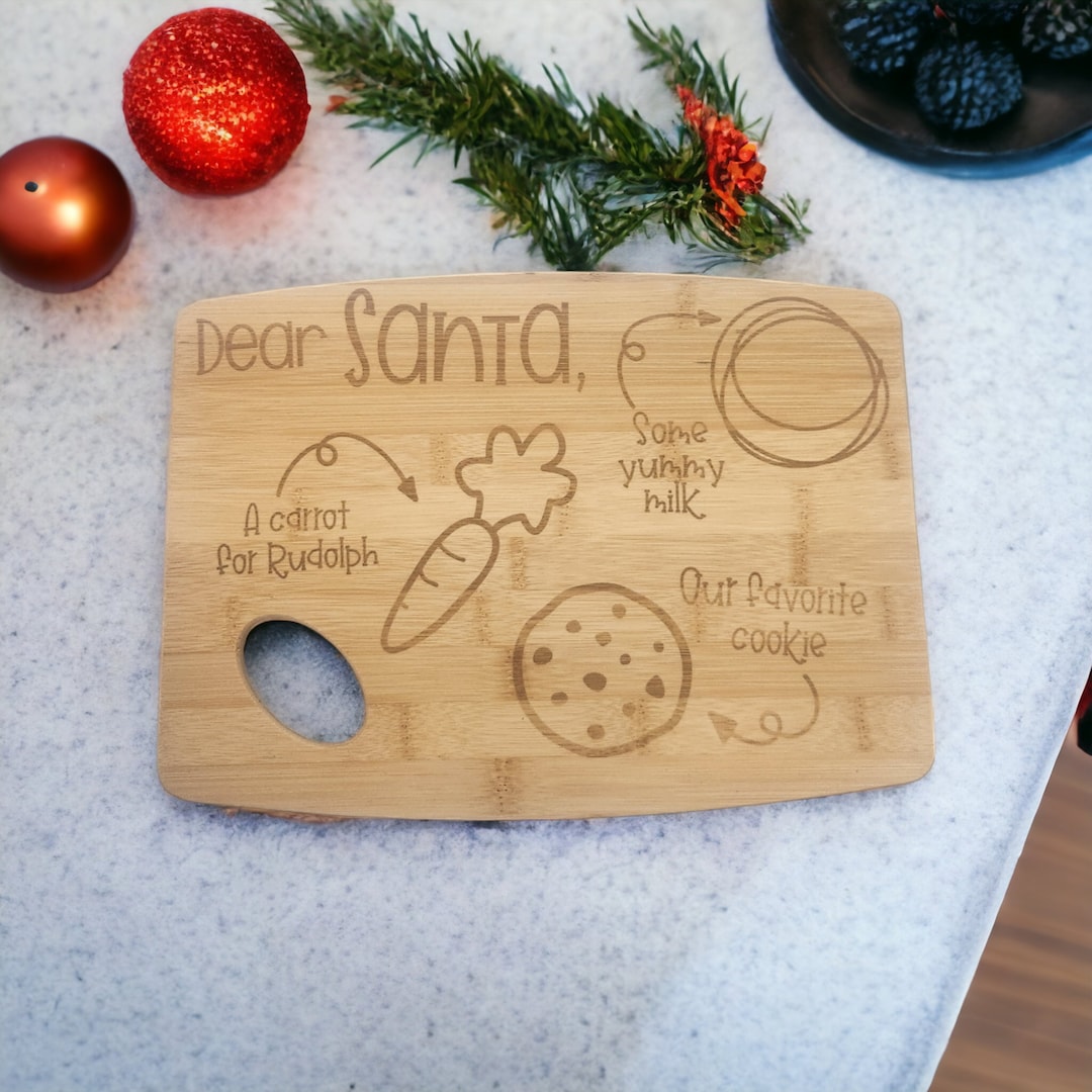 Personalized Santa Plate Laser Engraved Santa Tray Custom - Etsy