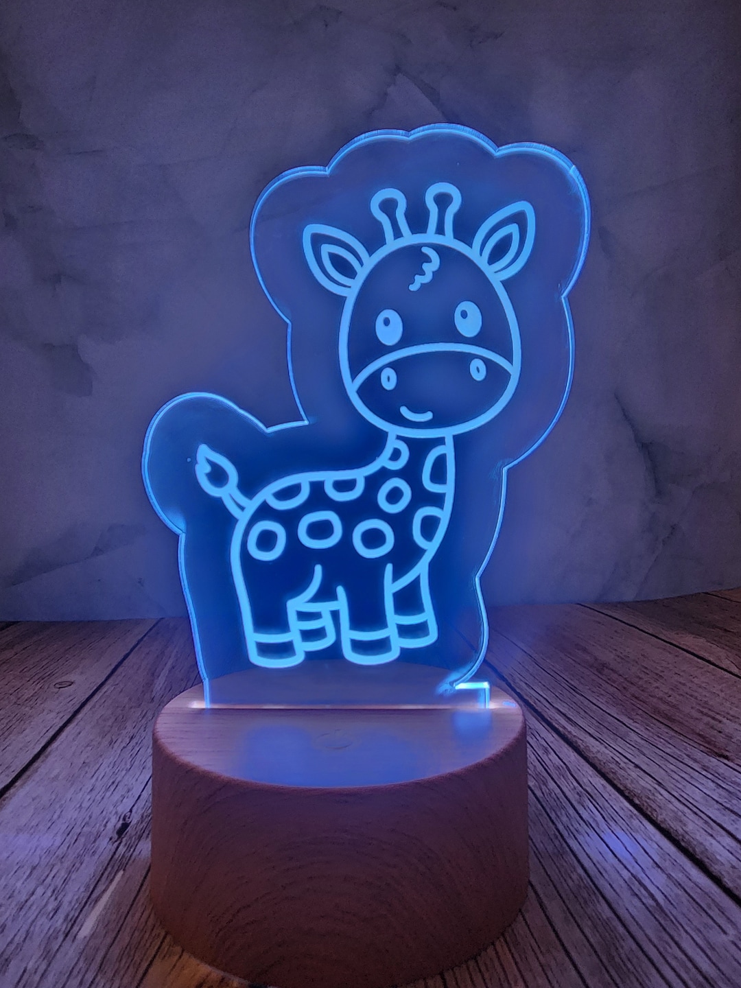 Personalized Cute Giraffe Night Light for Kids, Jungle Baby Shower ...