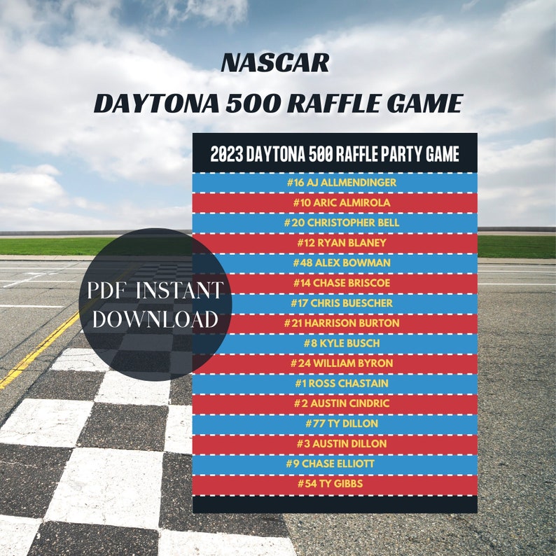 Day Tona 500 Raffle Game, 2023 Watch Party, Racing Game, Watch Along ...