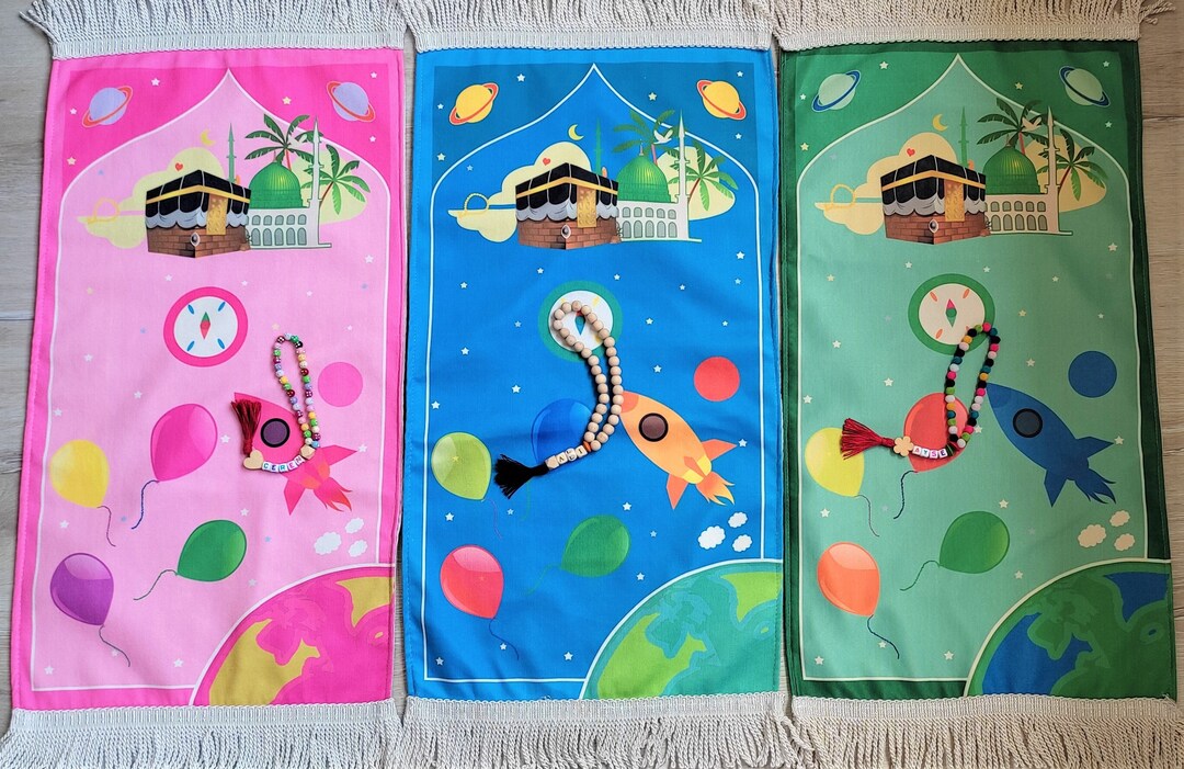 Childrens Prayer Rug, Ramadan Gift, Salah Mat Rug for Kid Muslim ...
