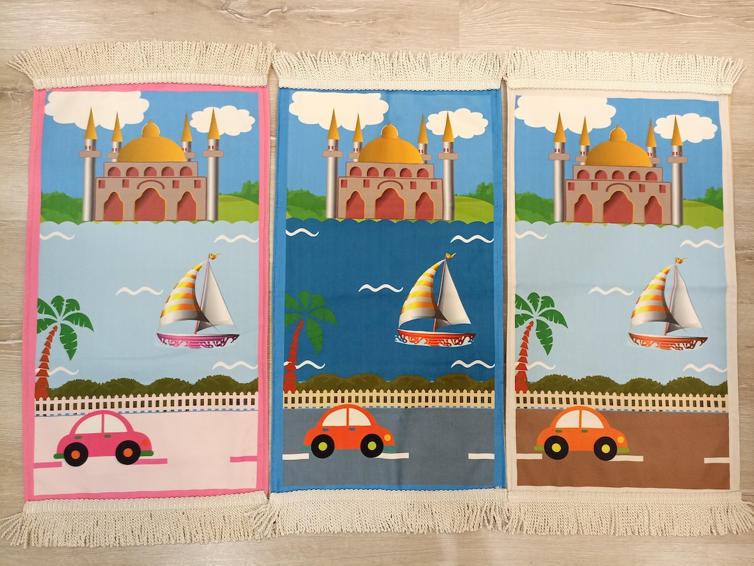 Kids Prayer Mat Muslim, Children Prayer Rug, Ramadan Gift for Kids ...