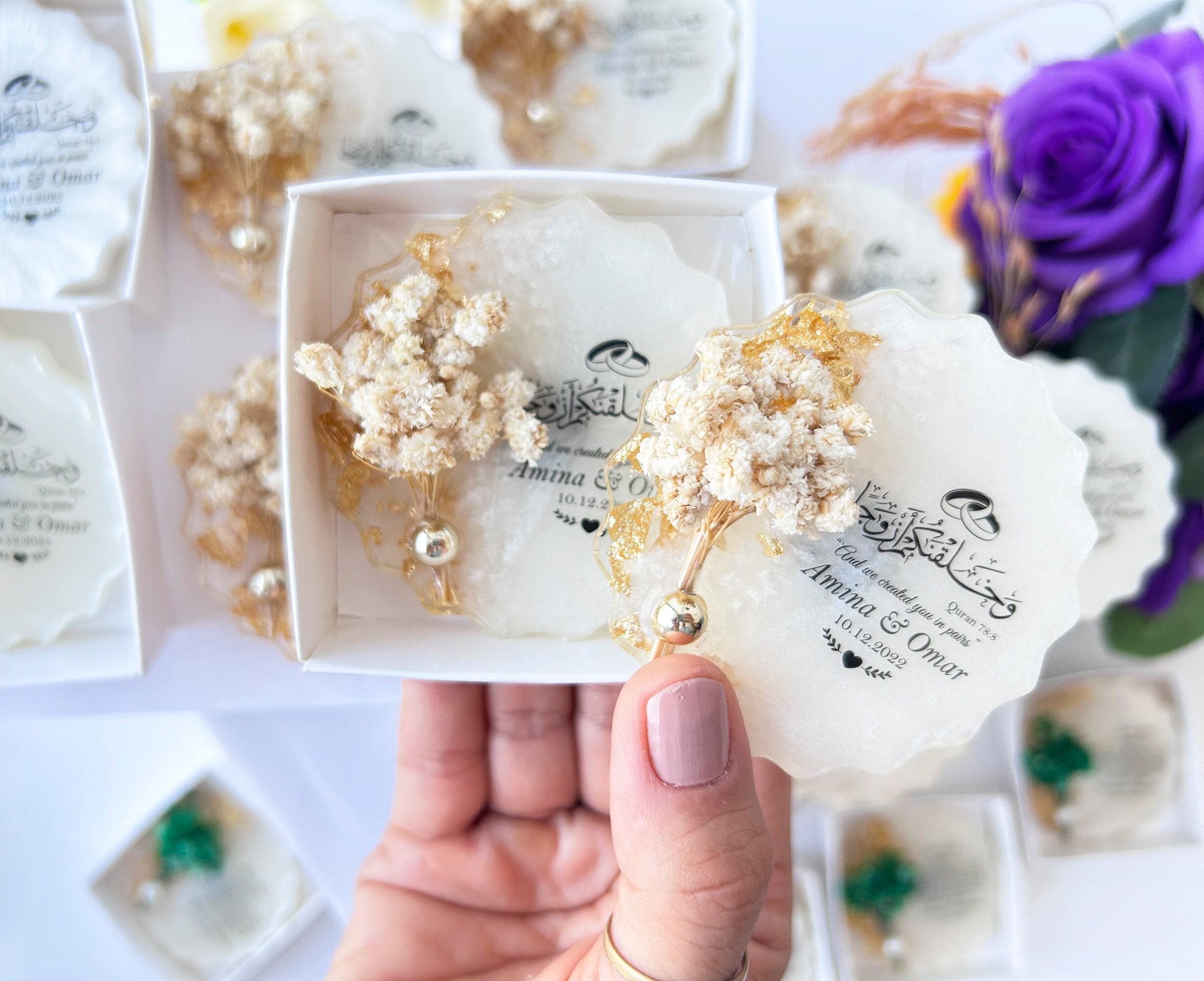 Islamic Wedding Nikah Favor, Ayatul Kursi Magnet Favor, Resin Magnet ...