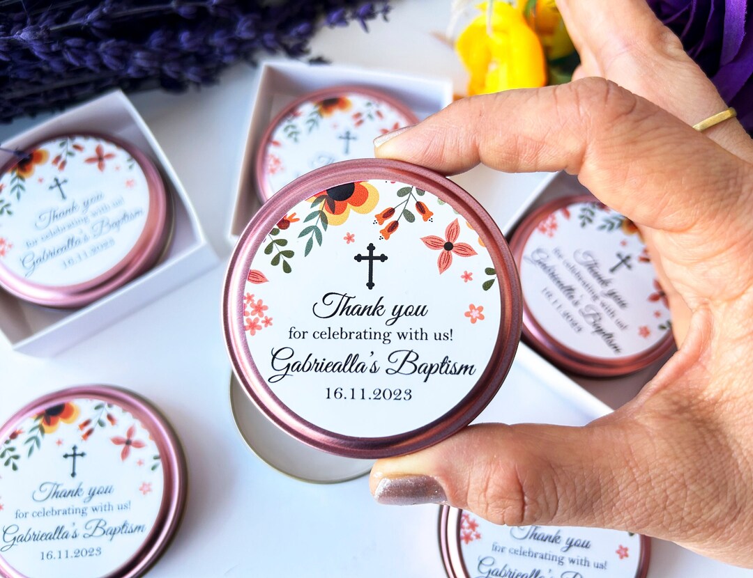 Baptism Candle Favors, First Communion Favors for Guests, Christening ...
