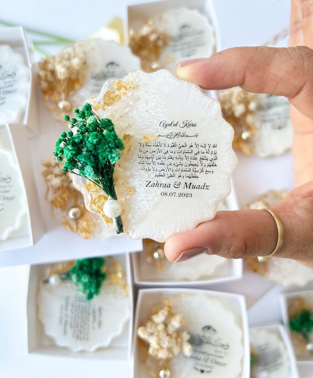 Ayatul Kursi Magnet Favor, Islamic Wedding Nikah Favor, Resin Magnet ...