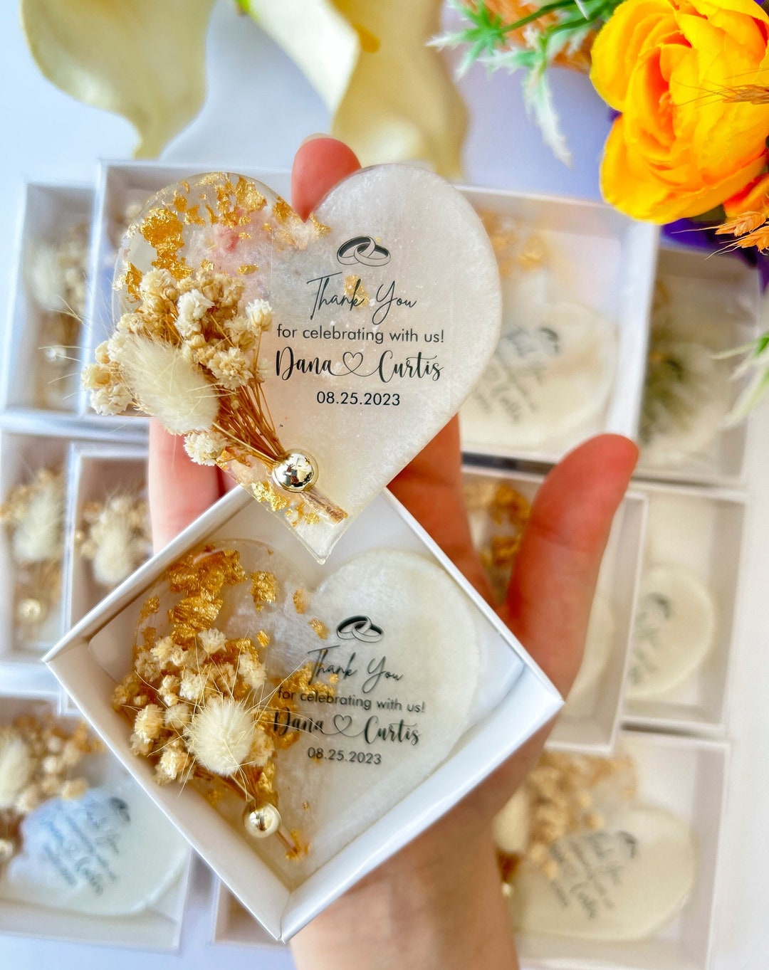 Resin Magnet Wedding Favors, Wedding Favors for Guests in Bulk, Epoxy ...