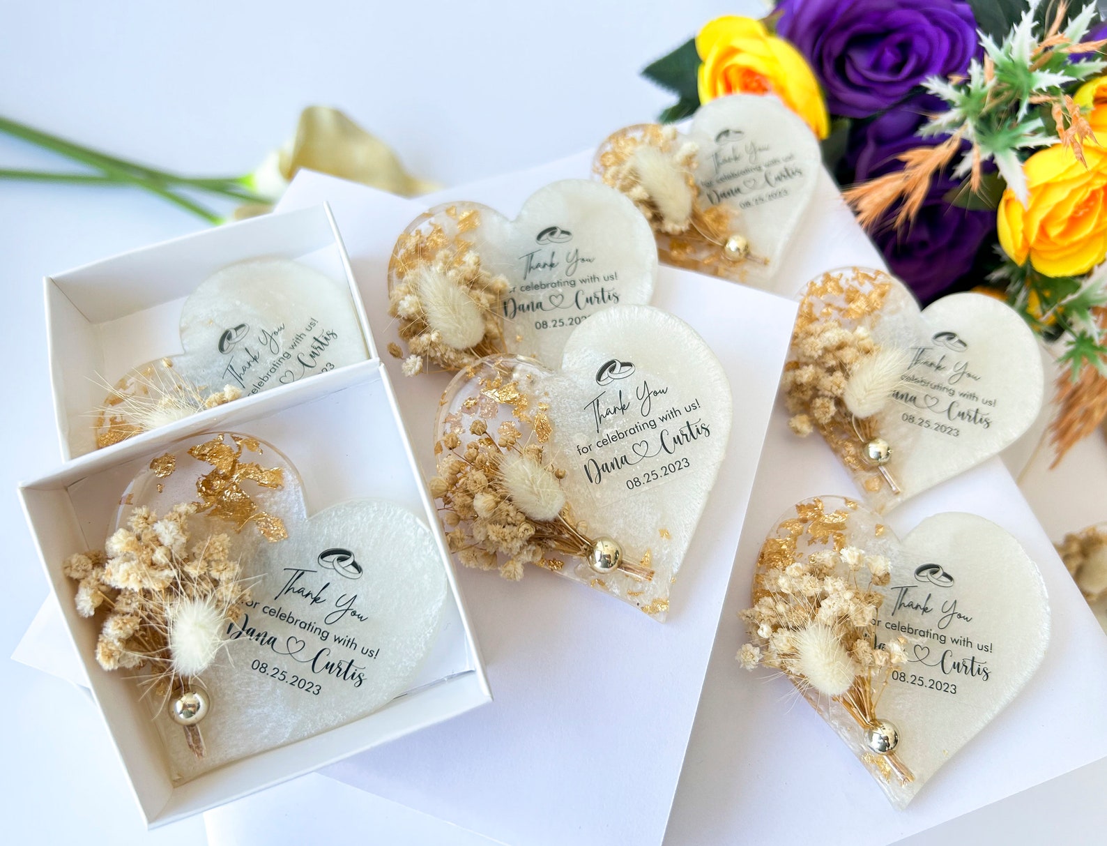Resin Magnet Wedding Favors, Wedding Favors for Guests in Bulk, Epoxy ...