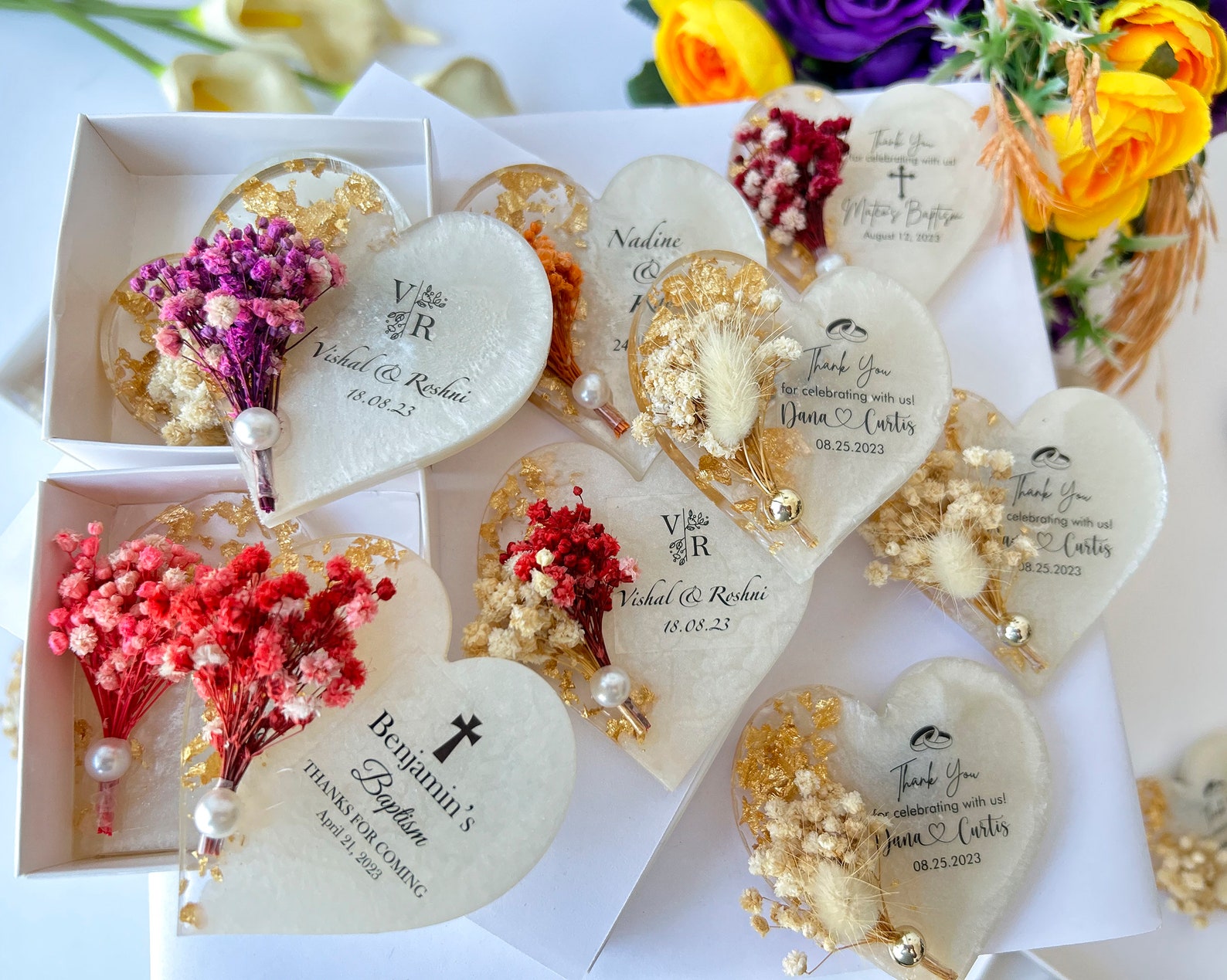 Resin Magnet Wedding Favors, Wedding Favors for Guests in Bulk, Epoxy ...