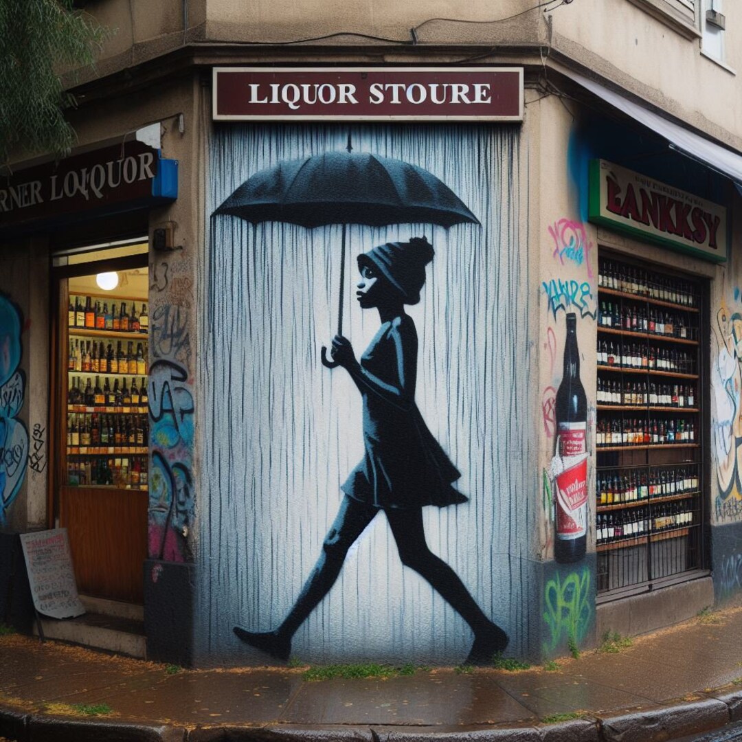 Stencil Contemporary Graffiti Silhouette Edgy Wall Canvas Street ...