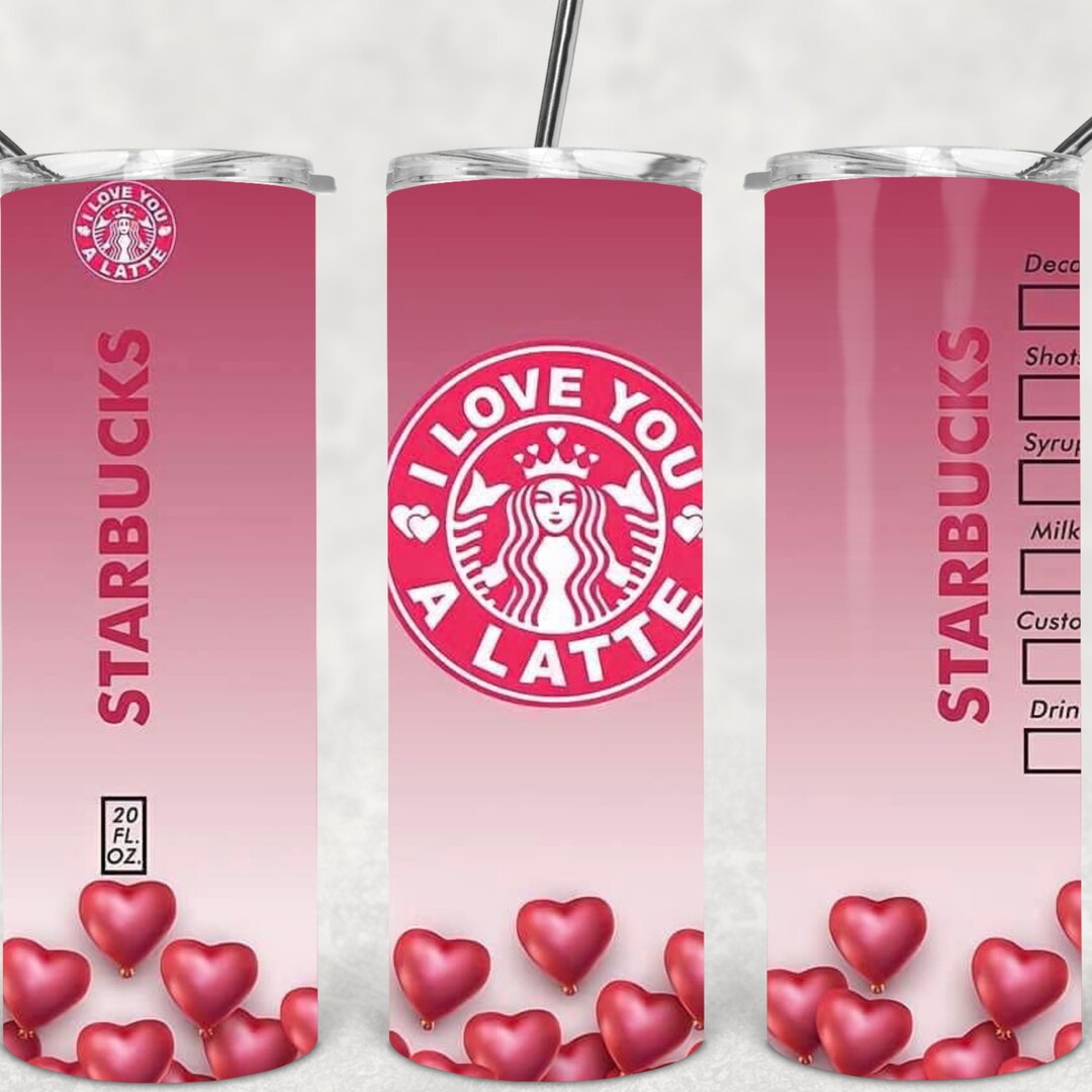Love You a Latte Stainless Steel Tumbler, Travel Mug, Metal Cup, Gift ...