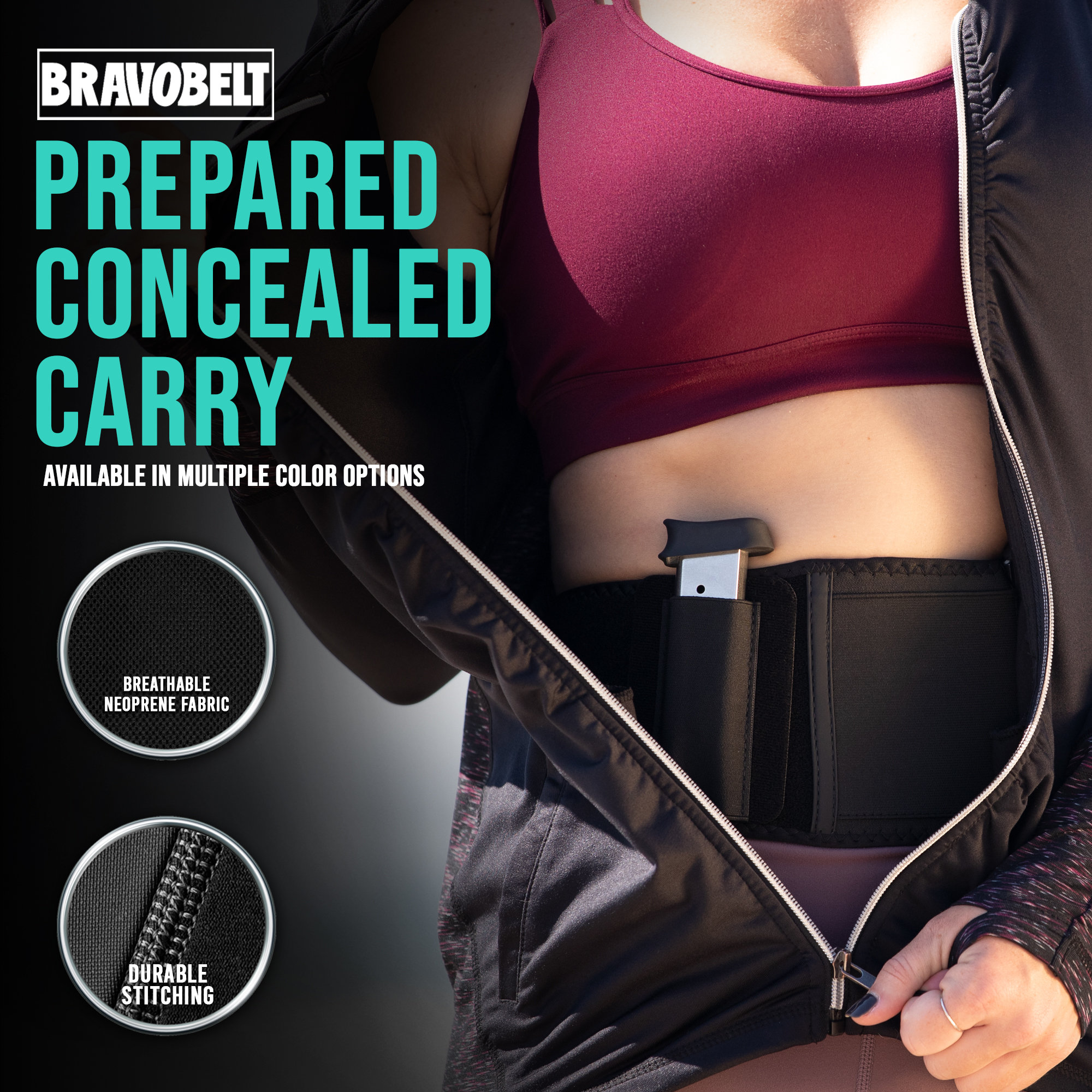 BRAVOBELT Belly Band Holster for Concealed Carry Athletic Flex FIT for ...