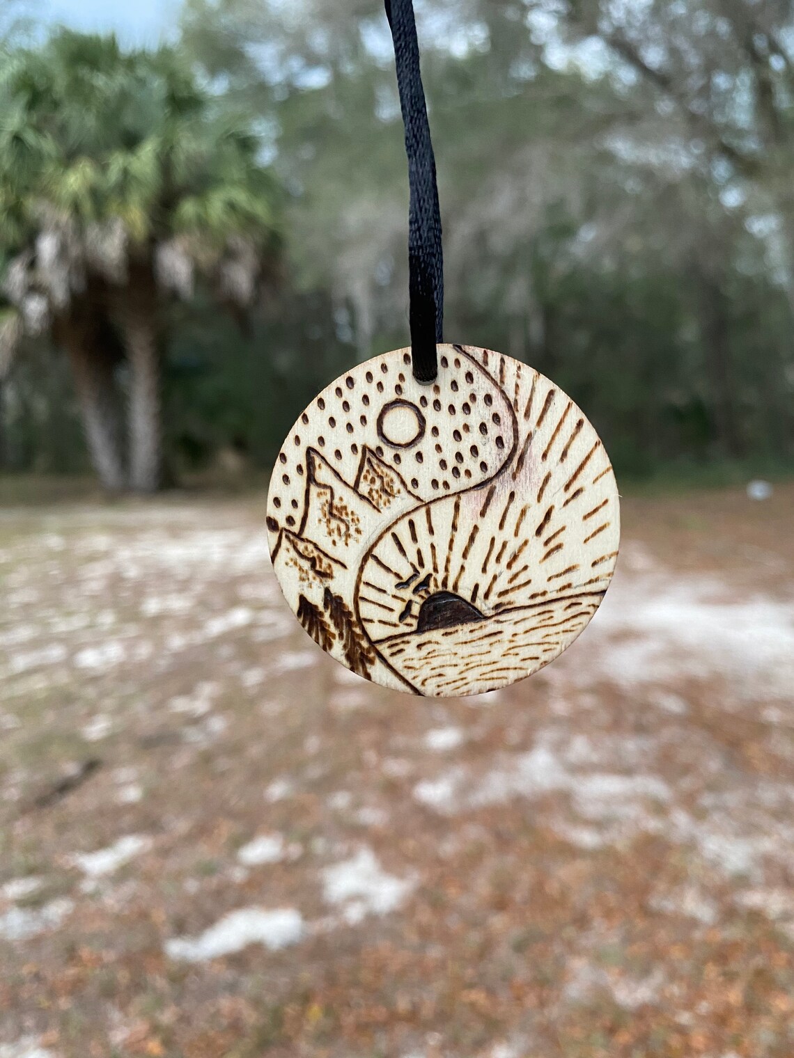 Wood Burned Pendant - Etsy