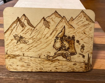 Bamboo Cutting Board Useful Kitchen Decor Pyrography / Wood Burning Art ...