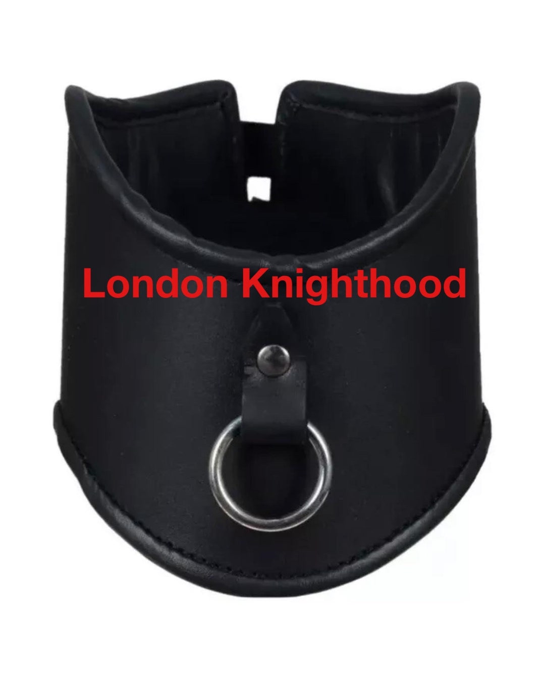 Genuine Leather Black Posture Collar Neck O-ring Choker Bondage BDSM ...