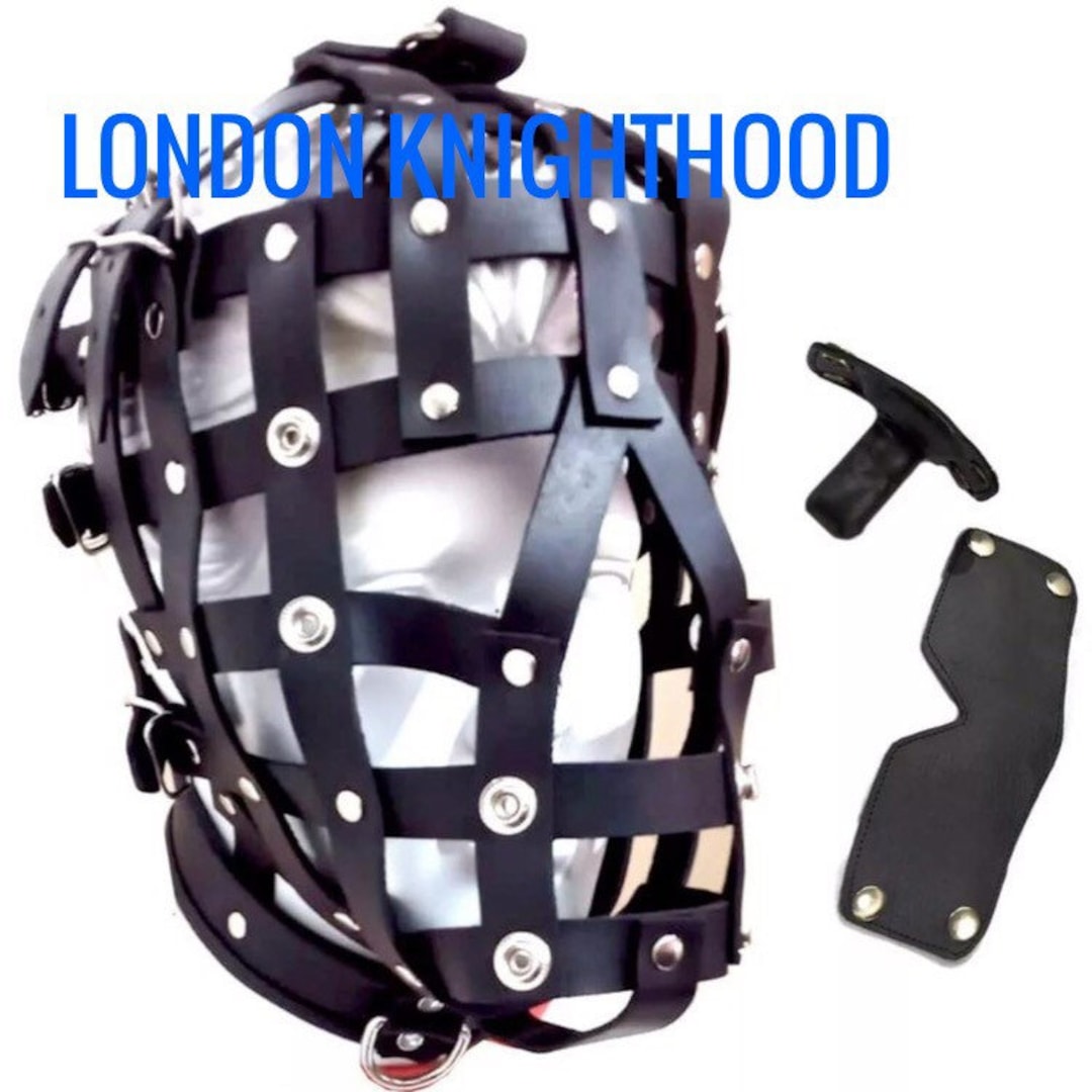 Black Leather BDSM Hood Fetish Gimp Cage Genuine Leather Mask - Etsy