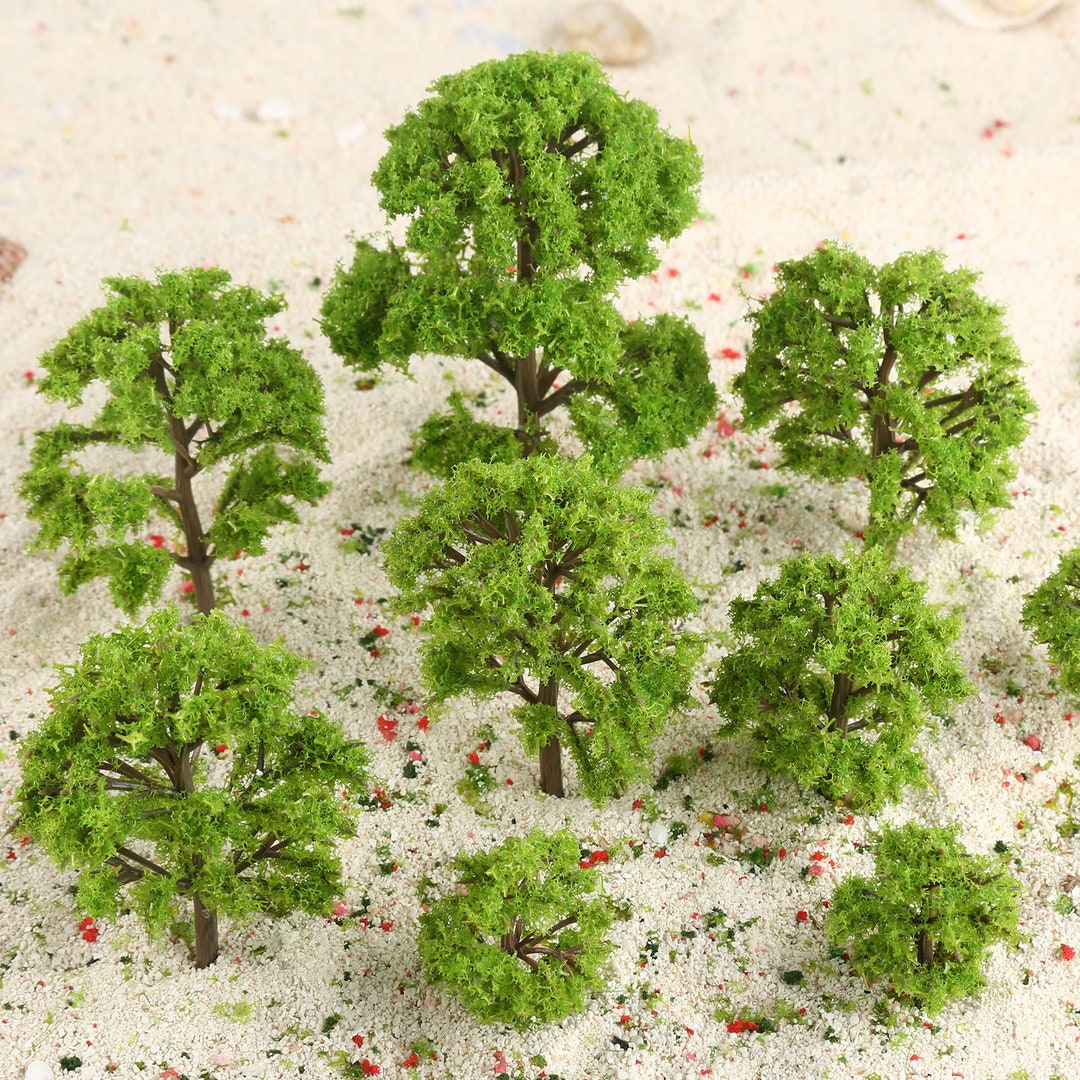 20 Pcs Miniature Mixed Green Banyan Tree Models Train Railway ...