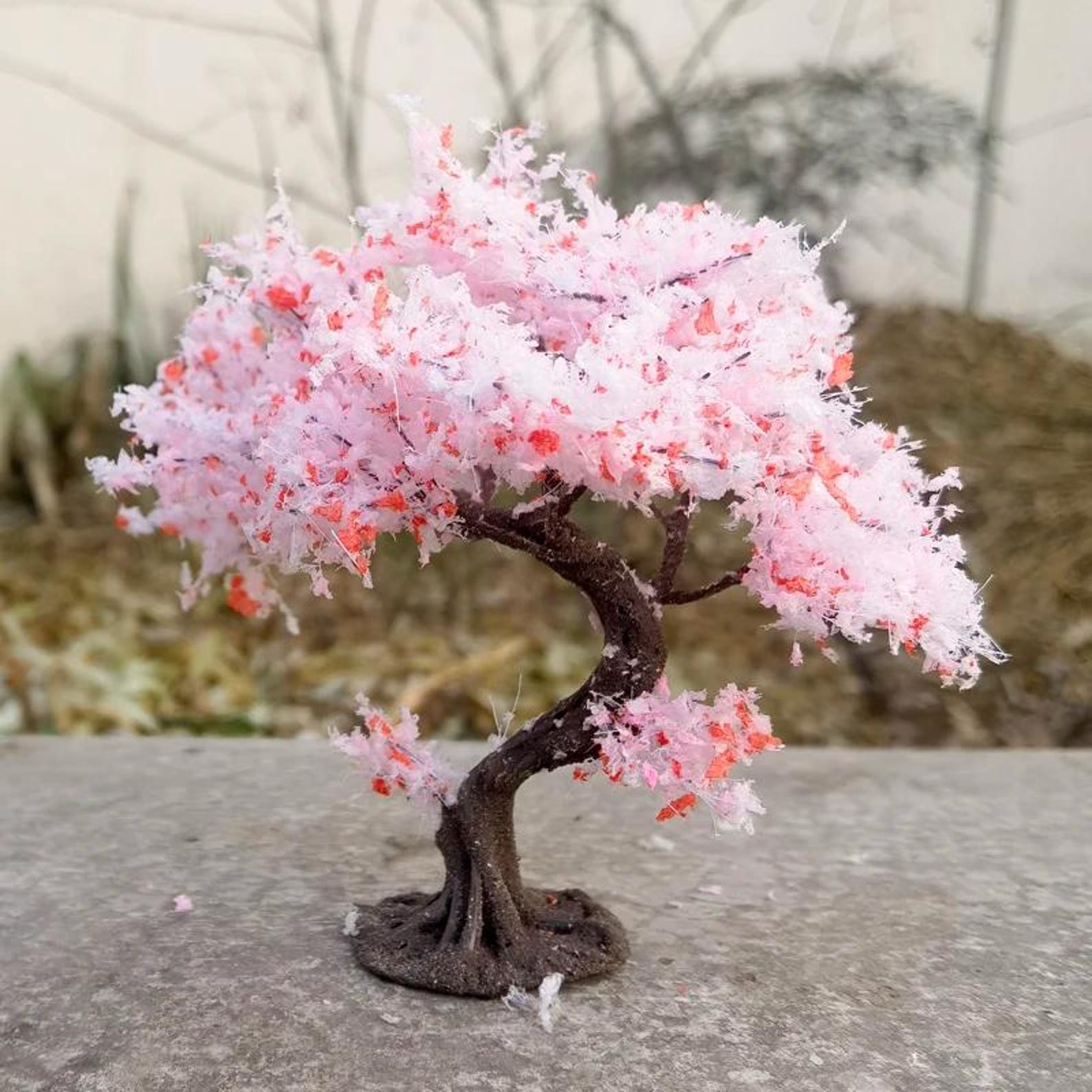 Miniature Sakura Cherry Blossom Tree Model 8/10/15/20cm, Wire Trunk ...