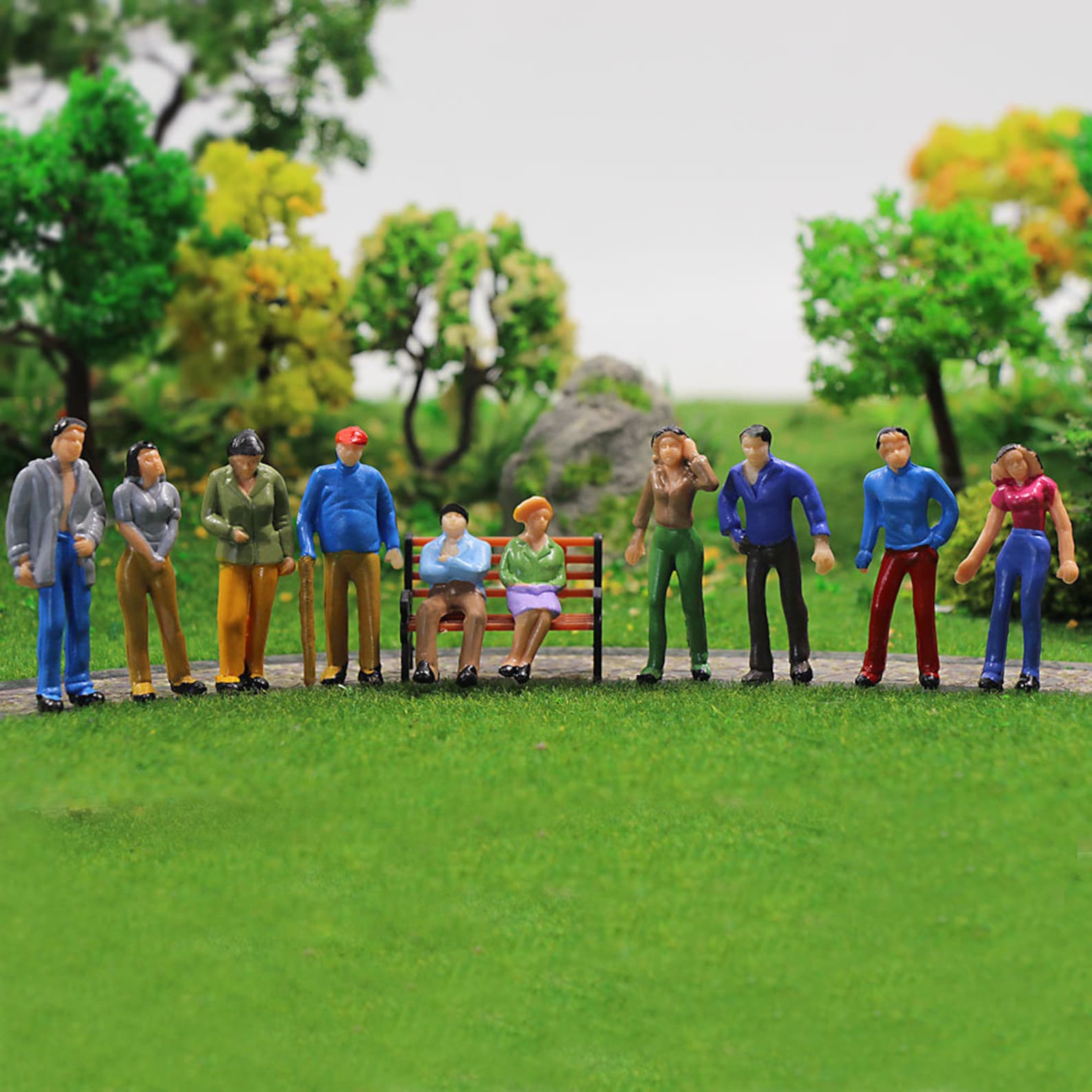 50pcs Miniature People Figures 1:50 Scale for Model Train Scenery ...