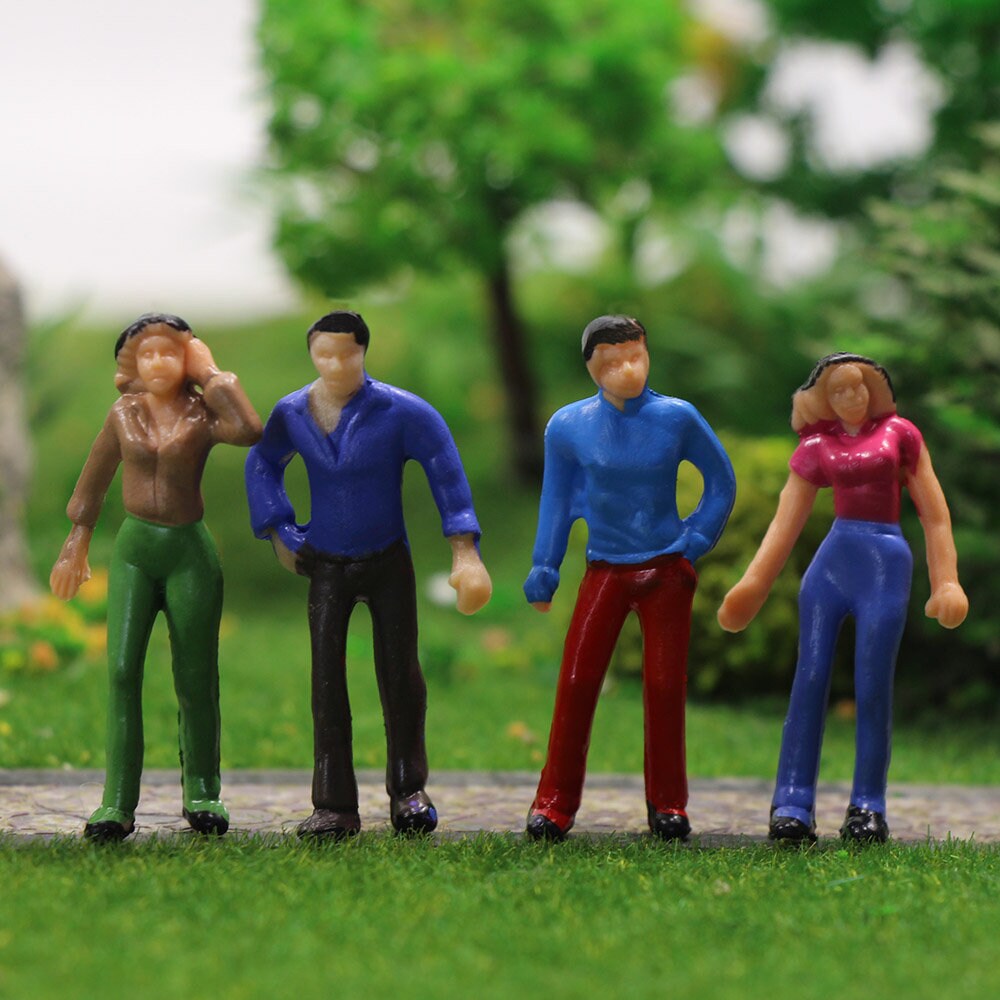 50pcs 1:50 O Scale Miniature People Model Train Standing & Sitting ...