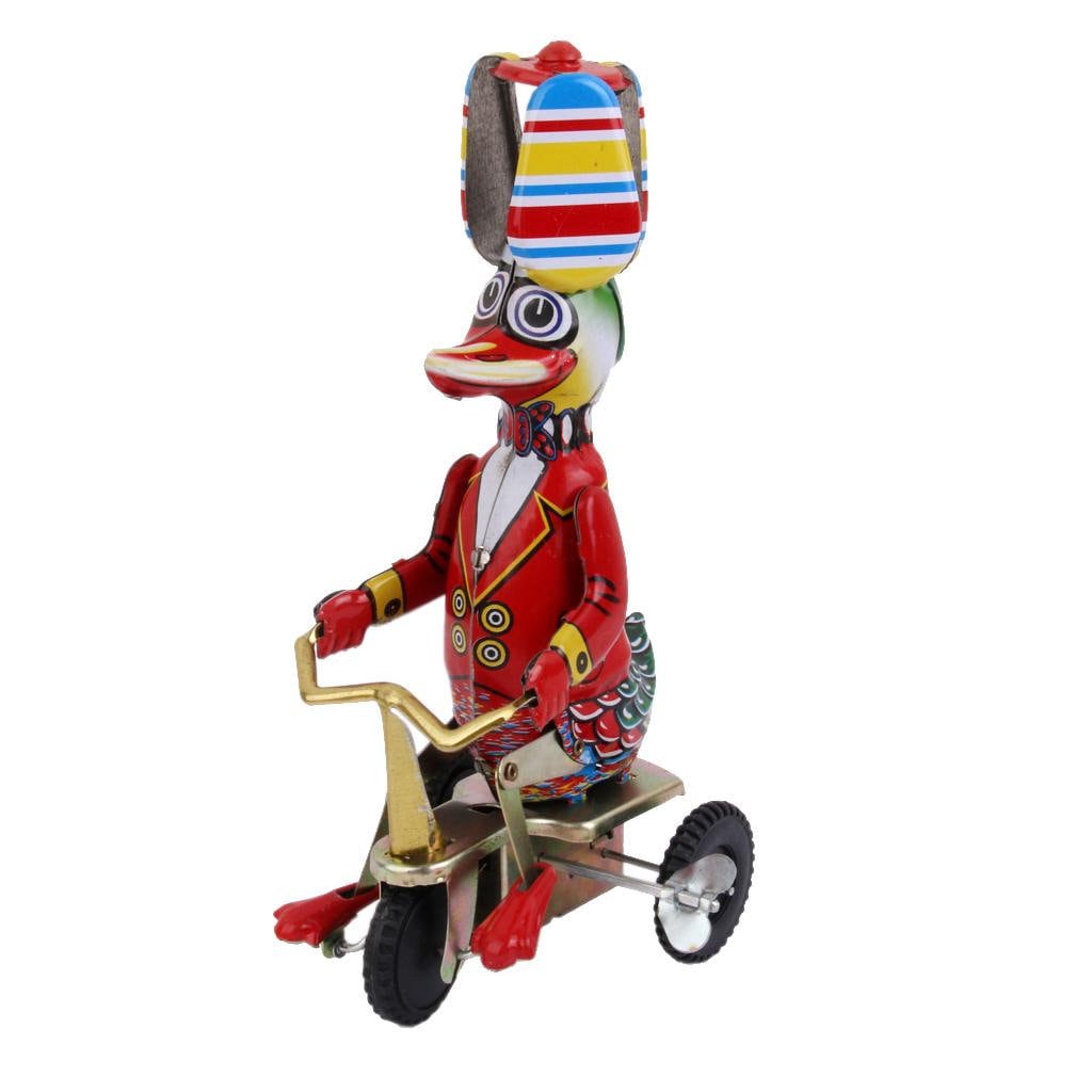 Vintage Circus Duck on Bike Tricycle Propeller Hat Retro Clockwork Wind ...