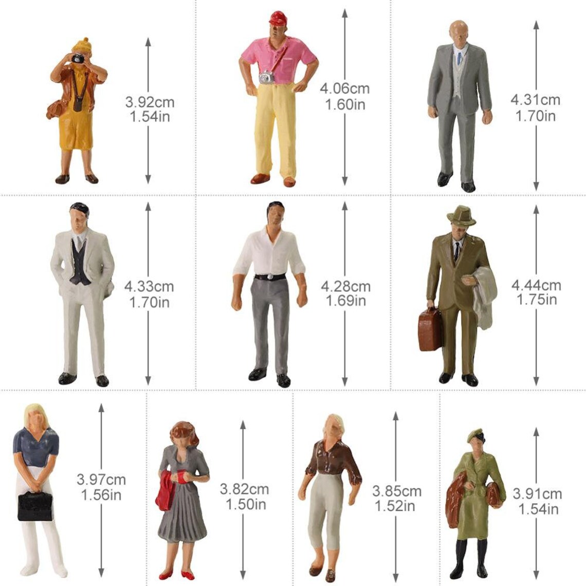 20 Pcs Miniature Standing People Passenger Tourists 1:43 - Etsy