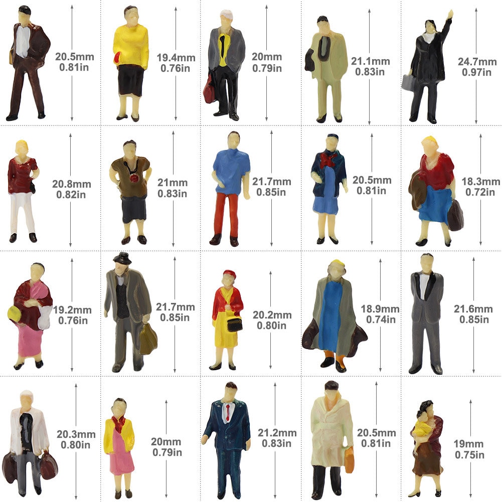 40 Pcs Miniature Standing People Passenger 1:87 Figures HO - Etsy