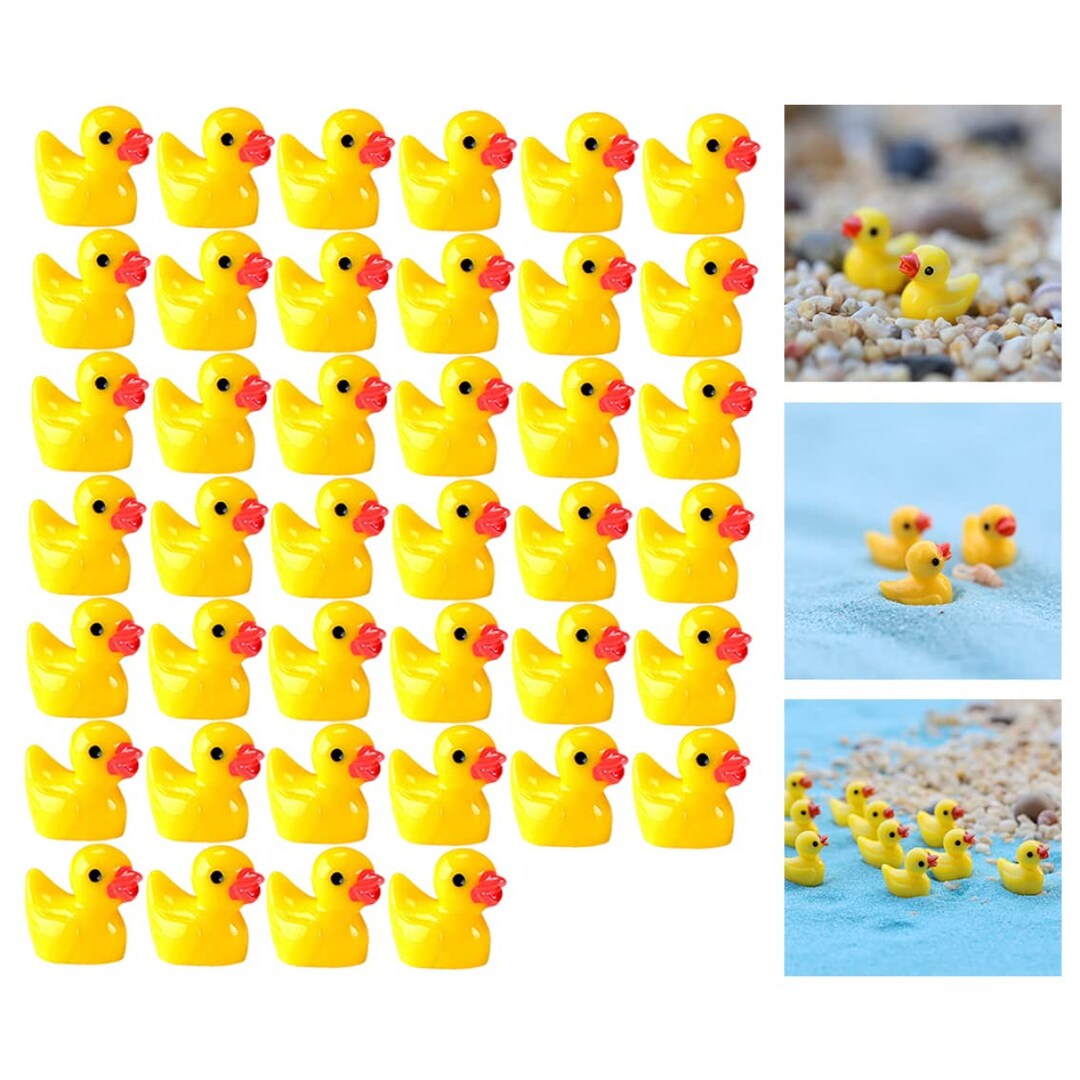 50 Pcs Miniature Cute Little Duck Animal Figure Models Dollhouse ...
