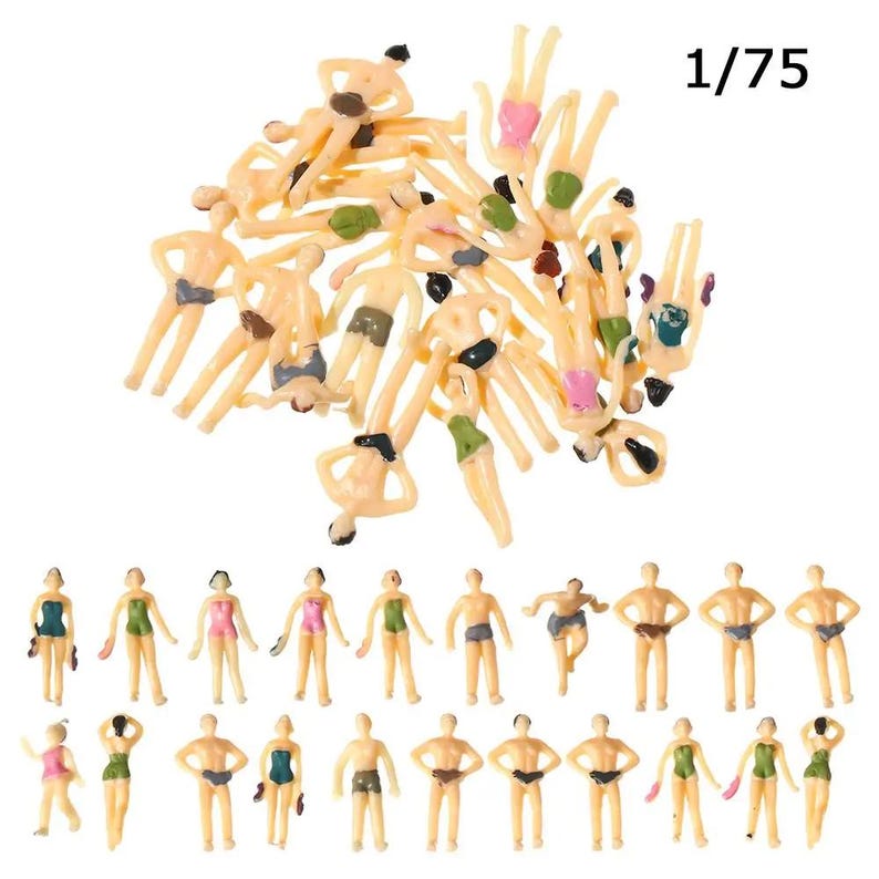 30pcs Miniature Swimming People Figures 1:50-150 Scale for Diorama ...