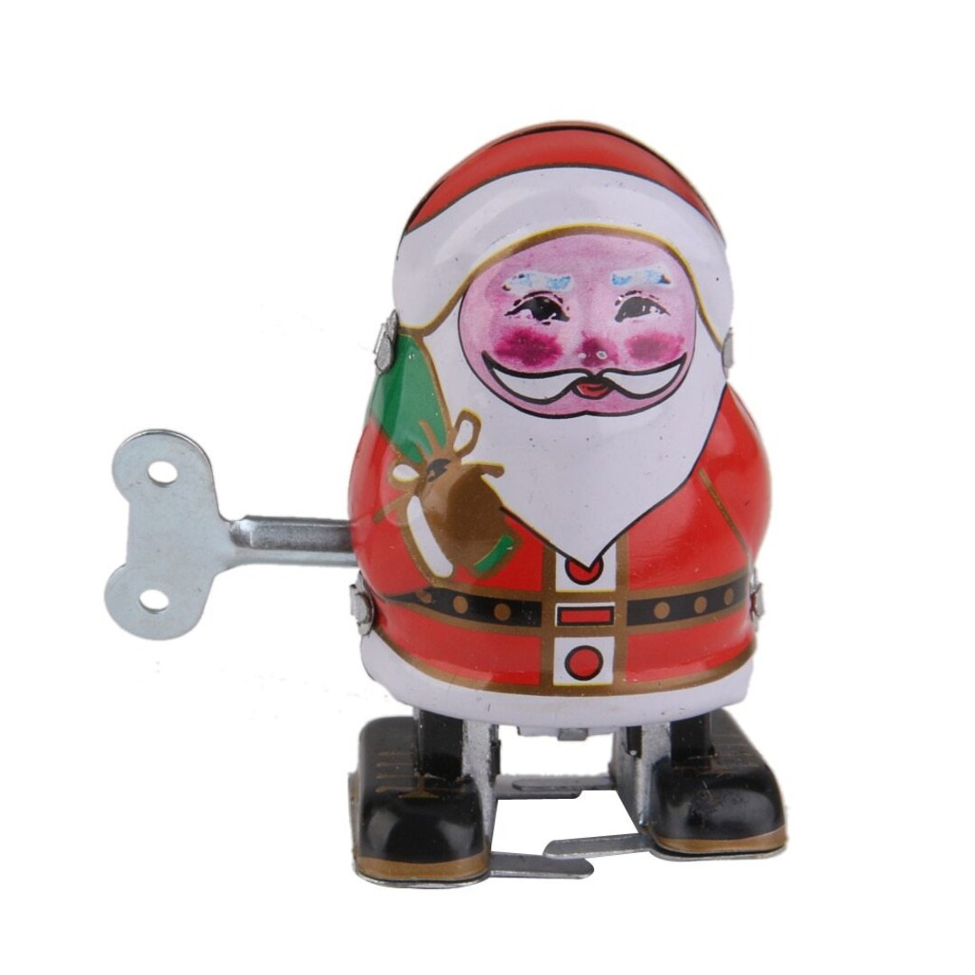 MS241 Vintage Santa Claus Robot Retro Clockwork Wind up Tin Toy ...