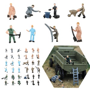 25 Pcs Miniature Railway Worker Train People Painted Figures 1:87 Ho ...