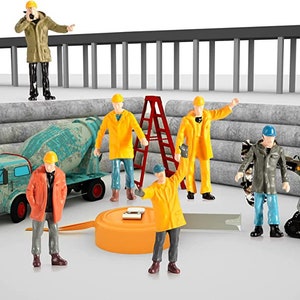 6 Pcs Miniature Construction Engineer Worker People Figure 1:50 Models ...