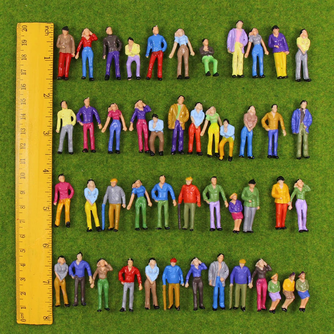 50pcs Miniature People Figures 1:50 Scale for Model Train Scenery ...