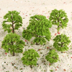 20 Pcs Miniature Mixed Green Banyan Tree Models Train Railway ...