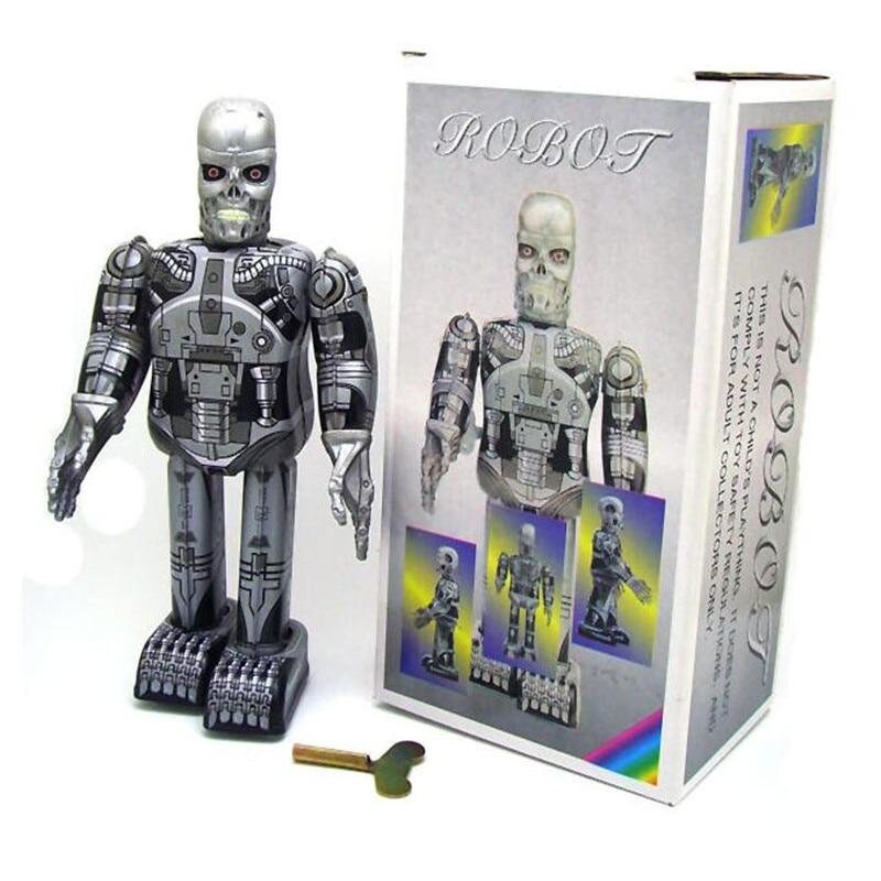 MS288 Vintage Skull Robot Terminator Robot Retro Clockwork Wind up Tin ...