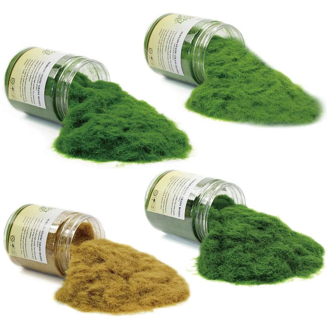 4 Bottles 140g 5/8/12mm Miniature Static Grass Powder Flock Turf Flock ...