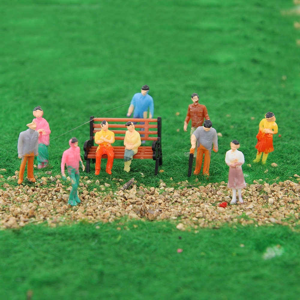 100pcs 1:100/150/200/HO/N Scale Model Miniature Train Passenger People ...