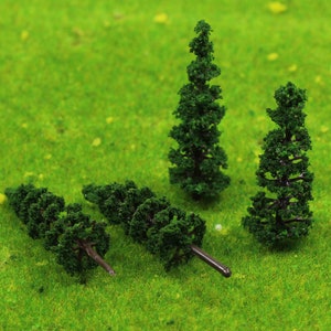 50/100 Pcs 5cm Miniature Tree Models N Scale 1:150 Train Railway ...