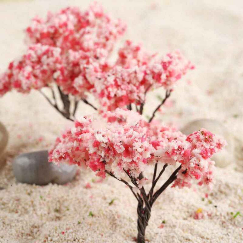20 Pcs Miniature Sakura Cherry Blossom Tree Models Train - Etsy