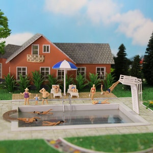 40 Pcs Miniature Swimming People Figures 1:87 HO Scale Models Toys ...
