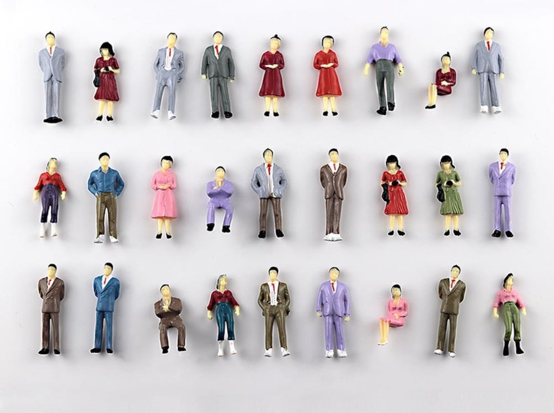 20 Pcs Miniature Train Passenger Standing Sitting People Painted ...