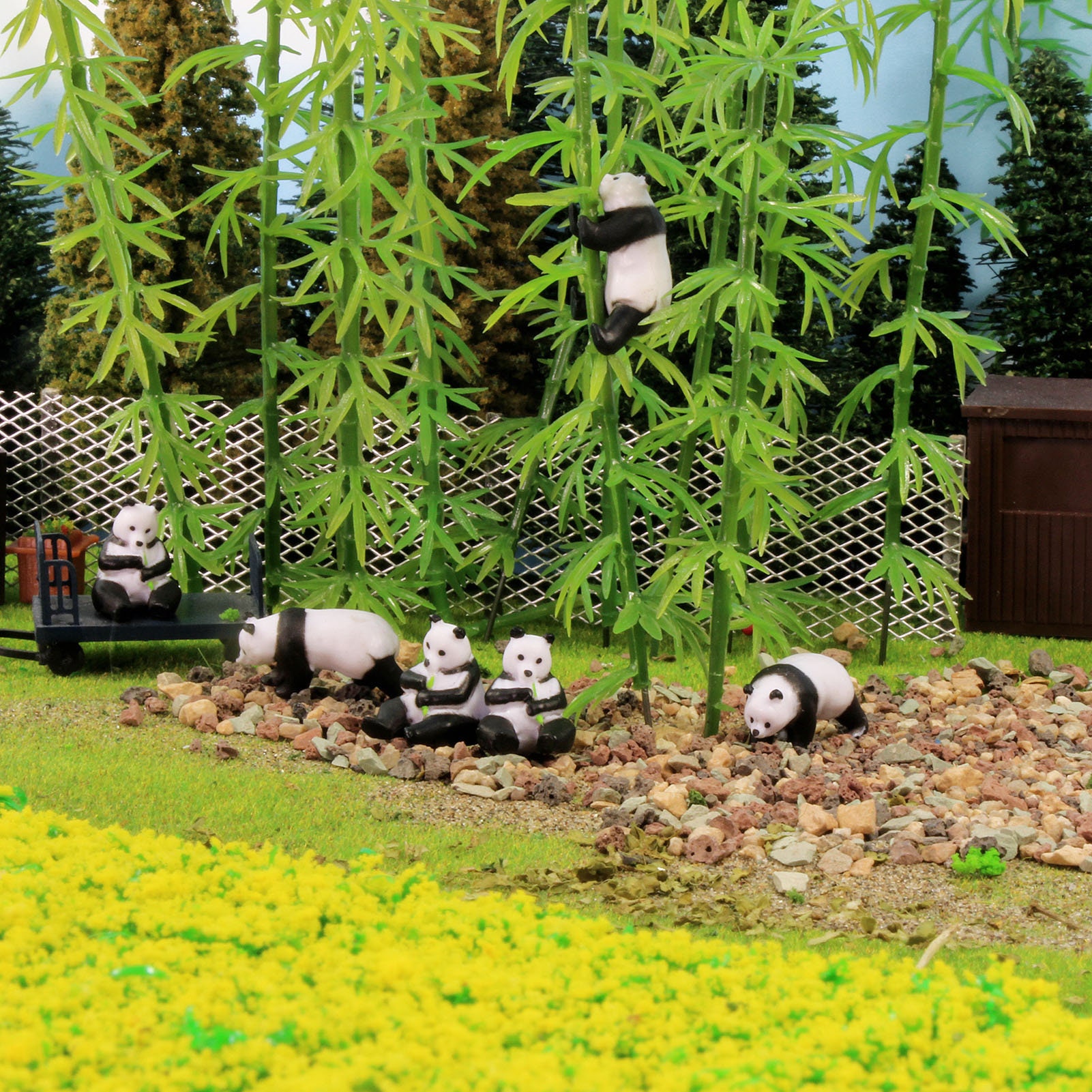 12 Pcs Miniature Giant Panda Wild Animal 1:87 Figures HO Scale Models ...