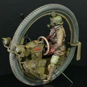 WWII Military Motorcycle Monowheel Soldier Unpainted Resin Figure 1/35 ...