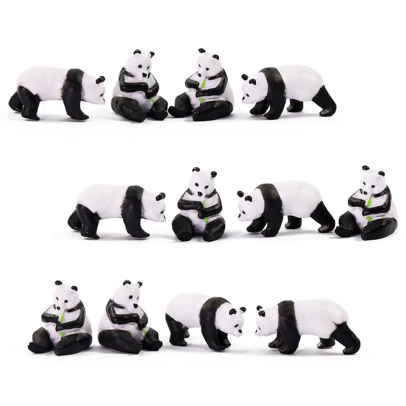 Miniature Panda Figurines - Etsy