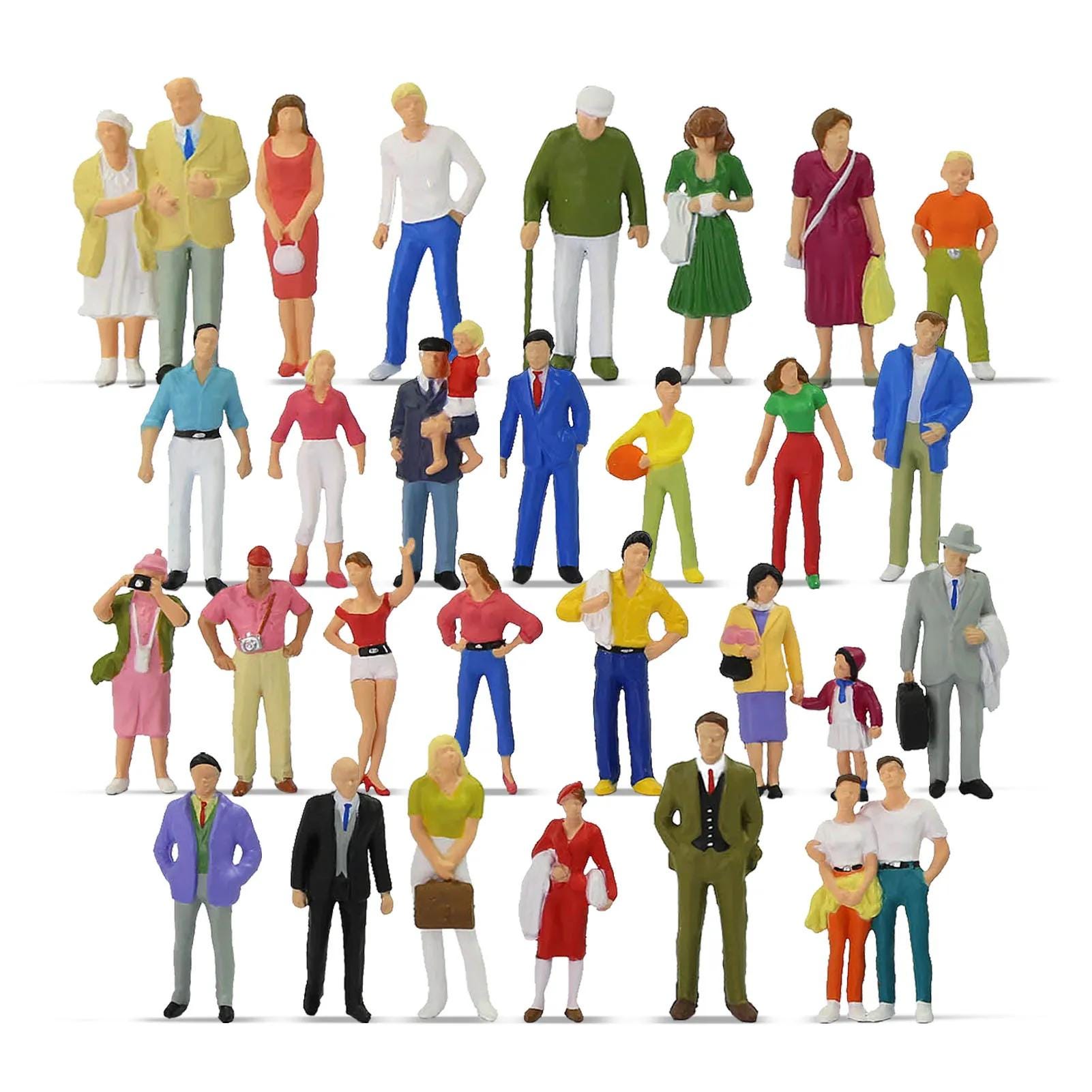 30pcs Miniature People Models 1:43 Scale, O Scale Standing Figures ...