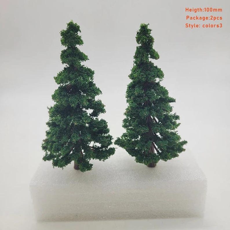 Miniature Pine Trees 100mm Model Landscape Scenery for Train Railway ...
