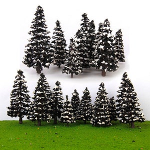 30pcs Miniature Snow Cedar Trees HO O N Z Scale Model Train Scenery - Etsy