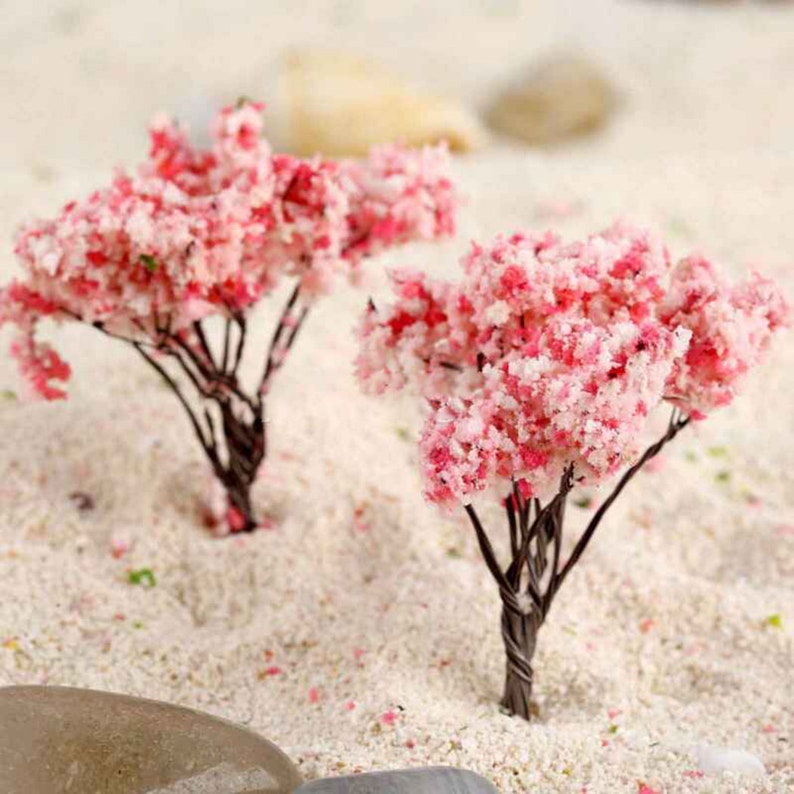 20pcs Miniature Sakura Cherry Blossom Tree Models for DIY Fairy Garden ...