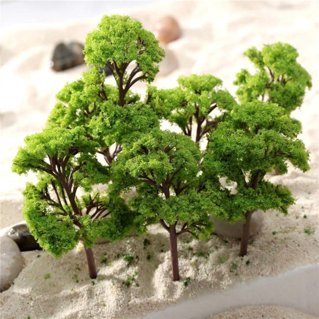 30 Pcs 4/6cm Miniature Green Tree Models Railway Layout Accessories DIY ...