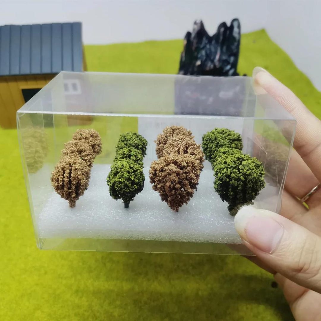12 Pcs Miniature Shrubs Trees Vegetation Model Train Railway ...