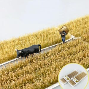 Miniature Wheat Field Grass Model HO Scale 1:87 Train Railway ...