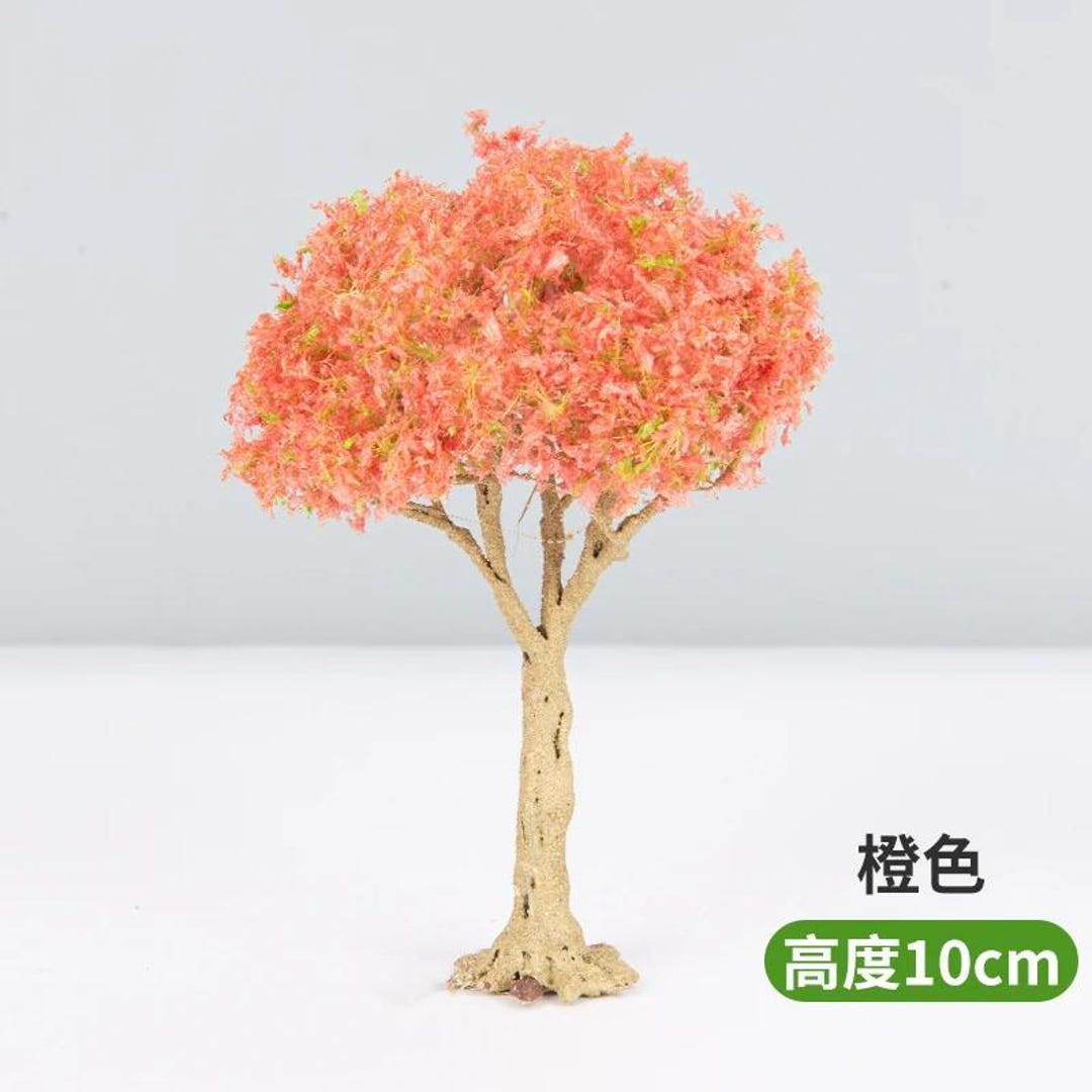 10/12/15cm Miniature Autumn Pink Tree Model Train Railway Accessories ...